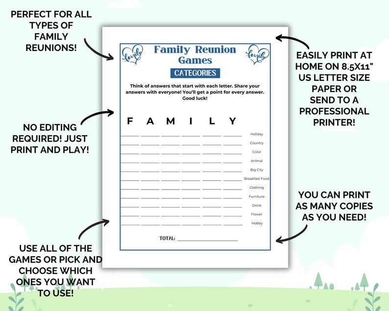 Family Reunion Games, Family Reunion Ideas, Family Reunion Party ...