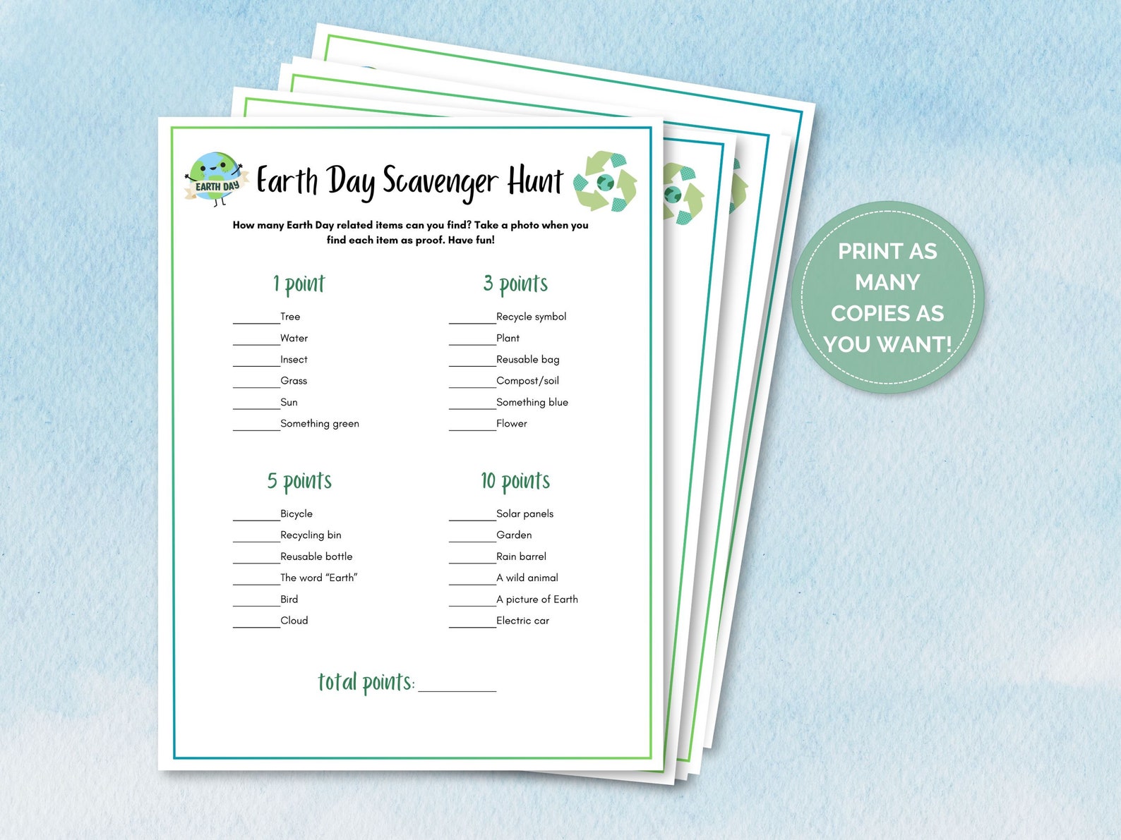 Earth Day Scavenger Hunt Printable, Earth Day Scavenger Hunt Worksheet ...