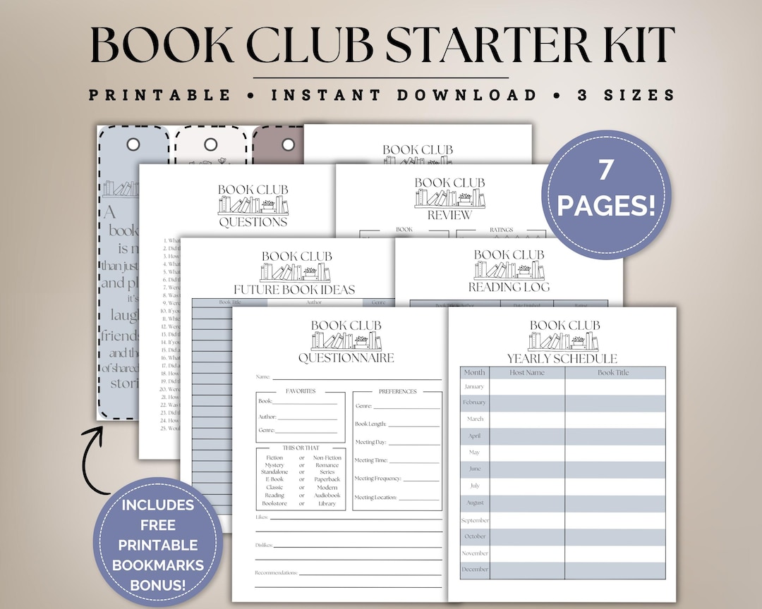 Book Club Starter Kit, Book Club Planner, Book Club Organizer Kit, Book ...
