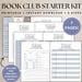 Book Club Starter Kit, Book Club Planner, Book Club Organizer Kit, Book ...