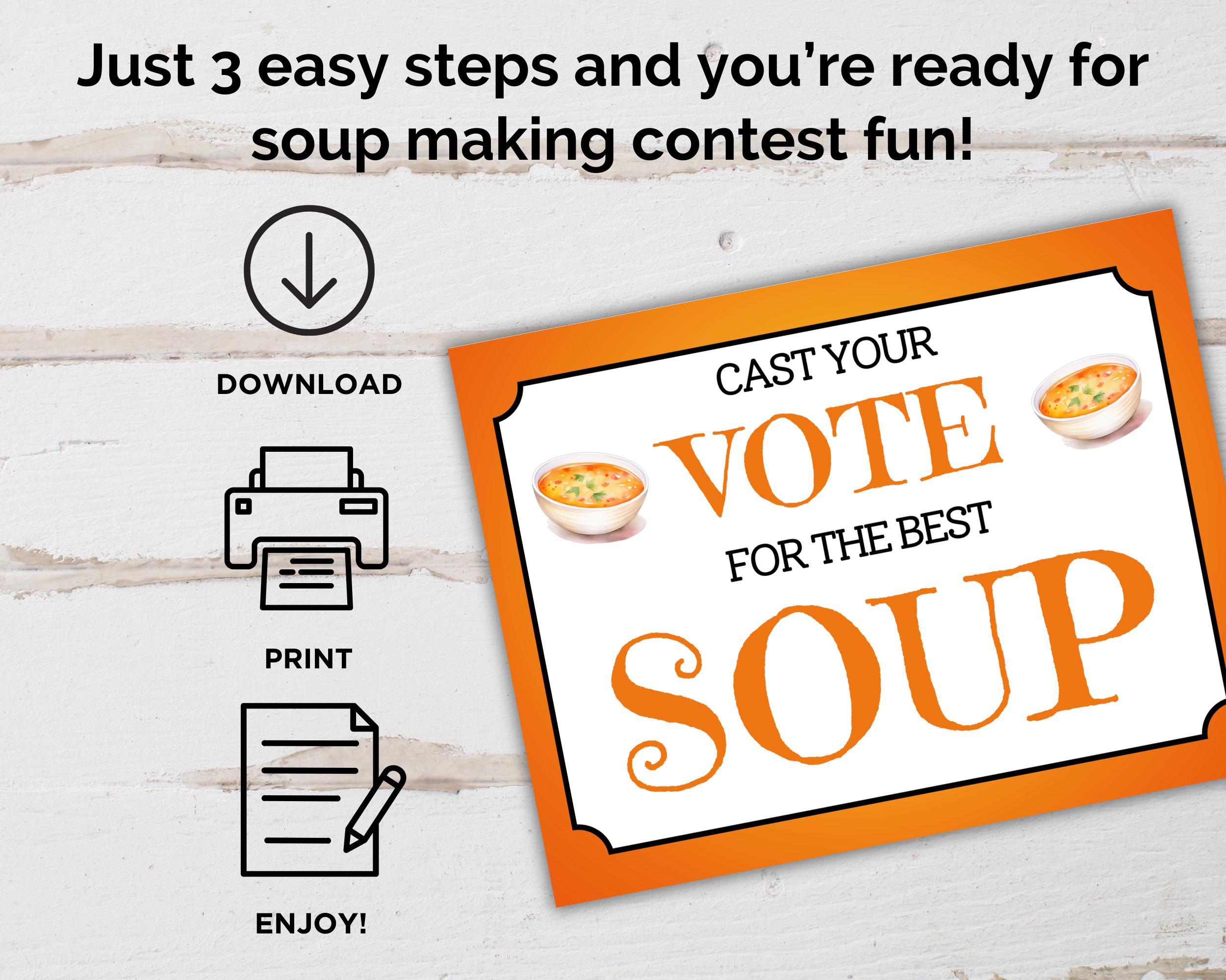 Soup Cook-off Contest Kit, Soup Contest, Souper Bowl, Soup Competition ...