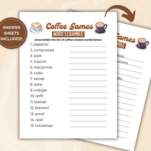 Coffee Games, Coffee Shop Games, Coffee Lover Games, Coffee Activities ...