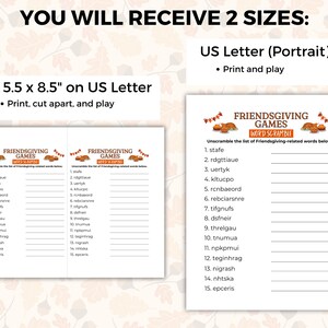 Friendsgiving Word Scramble, Friendsgiving Game, Word Scramble Game ...