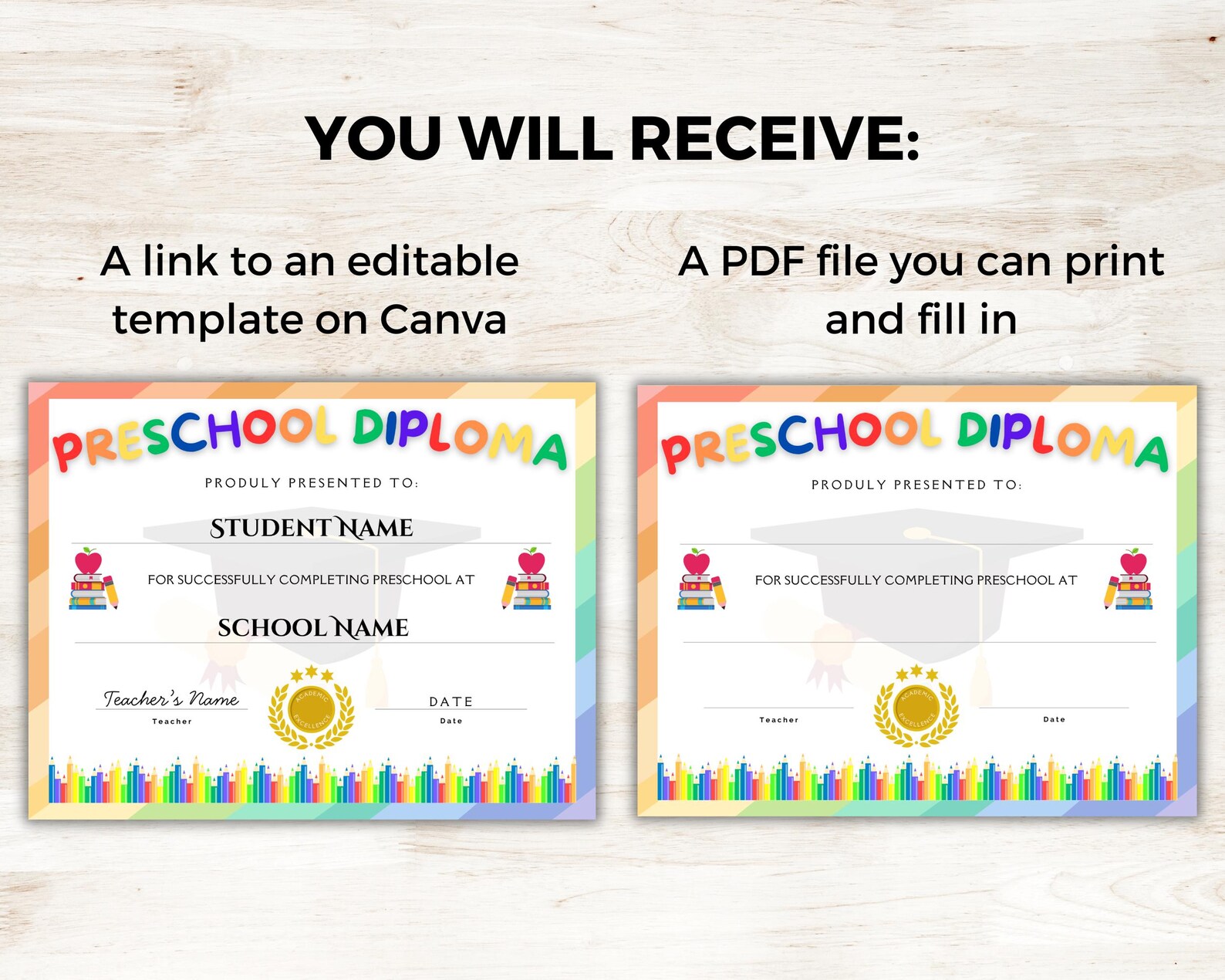 Preschool Diploma, Preschool Graduation, Preschool Award, Preschool ...