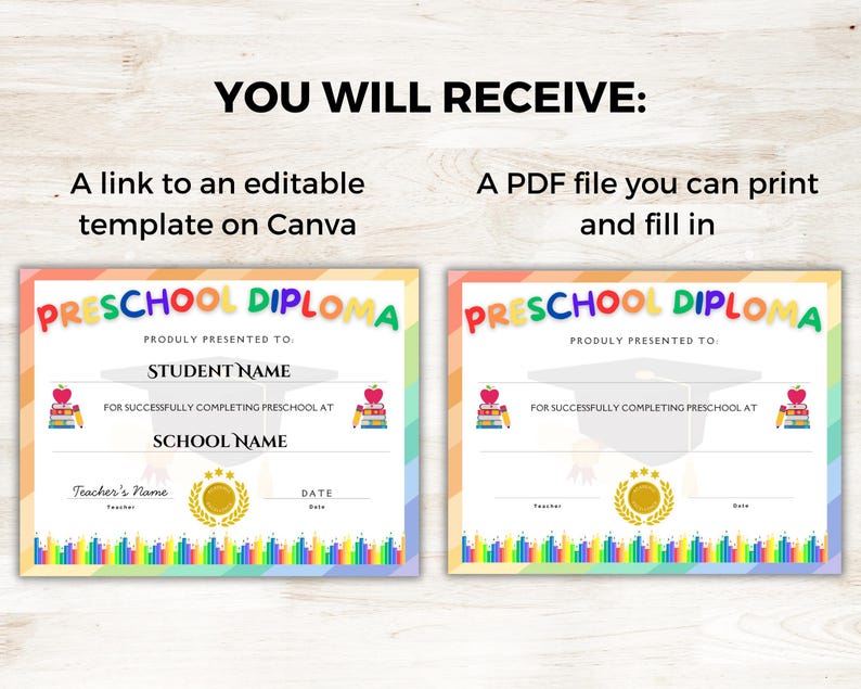 Preschool Diploma, Preschool Graduation, Preschool Award, Preschool ...