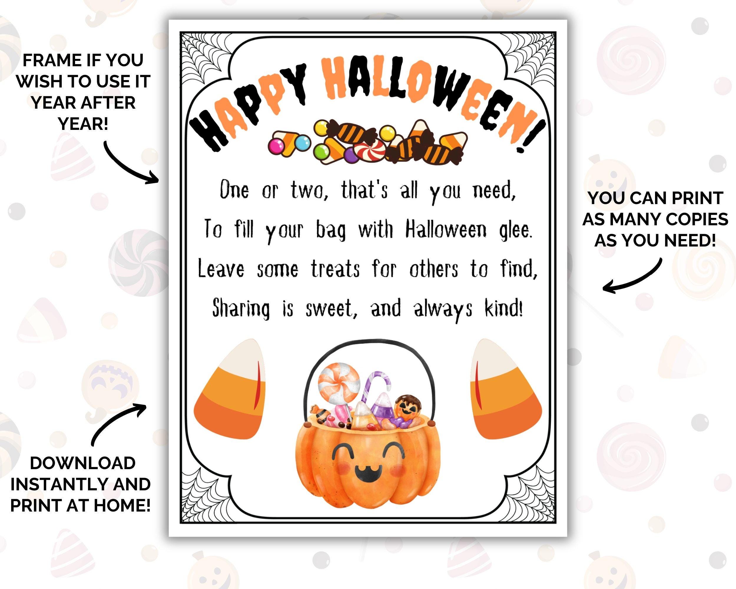 Halloween Candy Bowl Sign, Trick or Treat Sign, Halloween Porch Sign ...