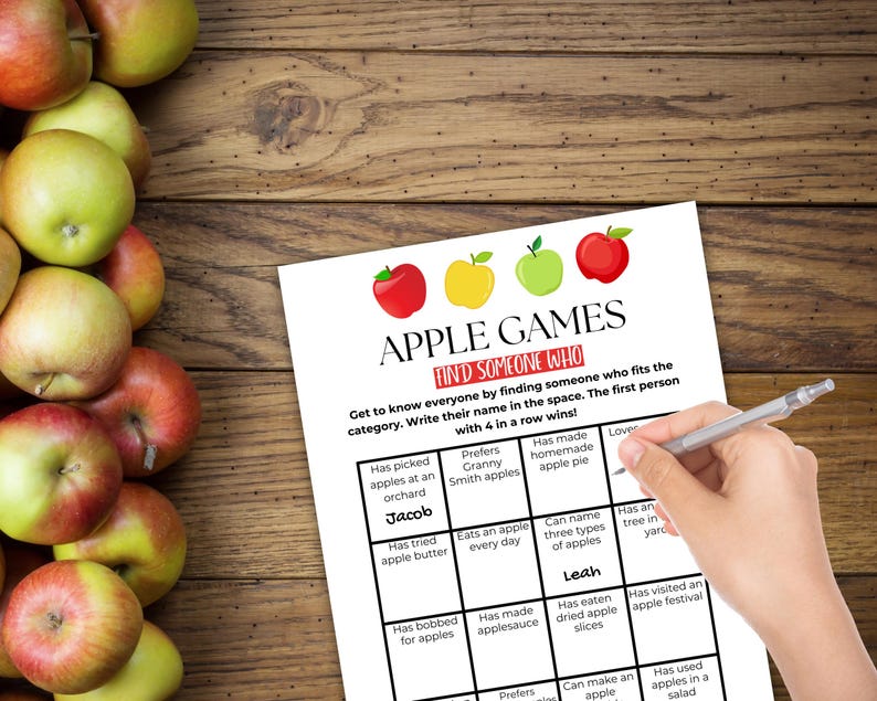 Apple Find Someone Who Game, Apple Game, Apple Activity, Apple Party ...