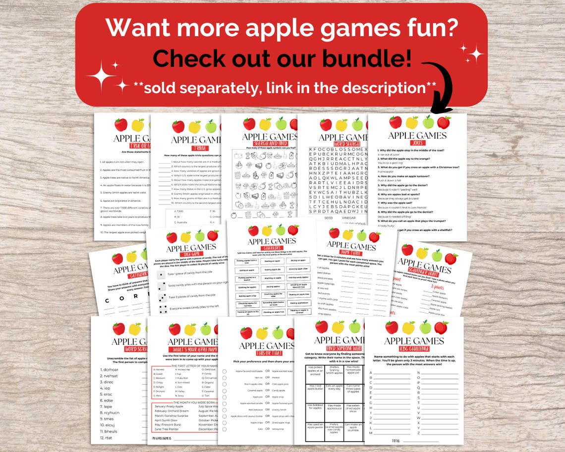Apple Trivia, Apple Trivia Game, Fall Trivia, Printable Apple Trivia ...