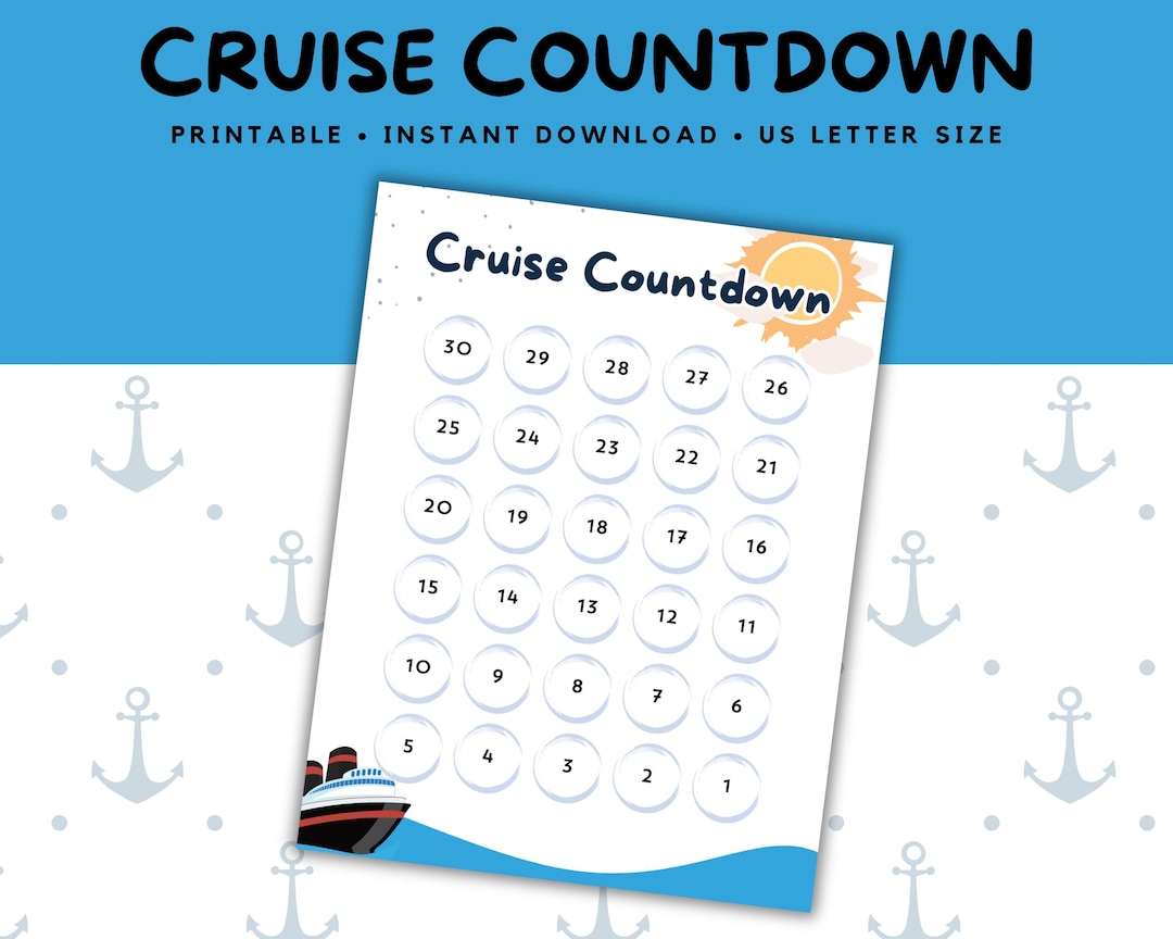 Cruise Countdown, Countdown Printable, Vacation Countdown, Countdown ...