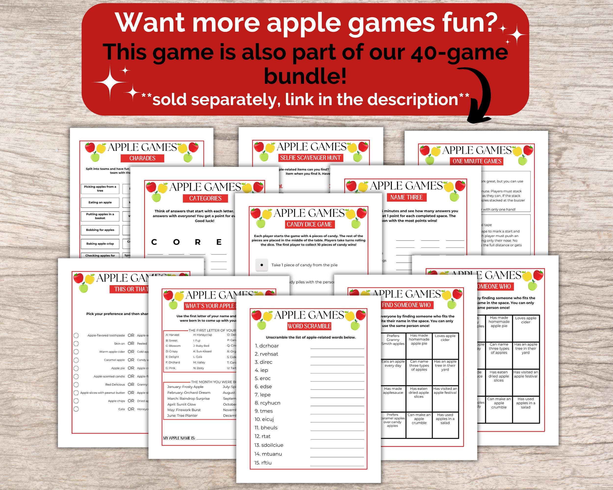Apple Trivia, Apple Trivia Game, Fall Trivia, Printable Apple Trivia ...