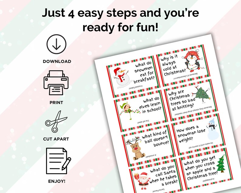 Christmas Lunchbox Jokes, Lunch Box Notes, Printable Lunch Notes for ...