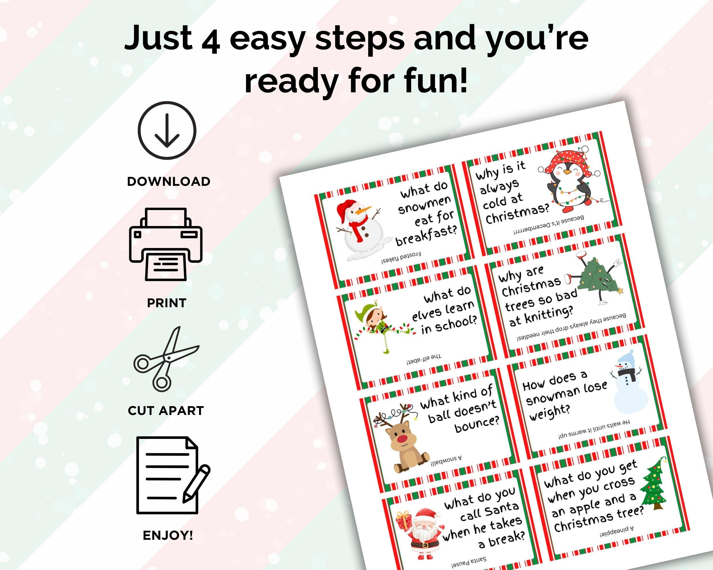 Christmas Lunchbox Jokes, Lunch Box Notes, Printable Lunch Notes for ...