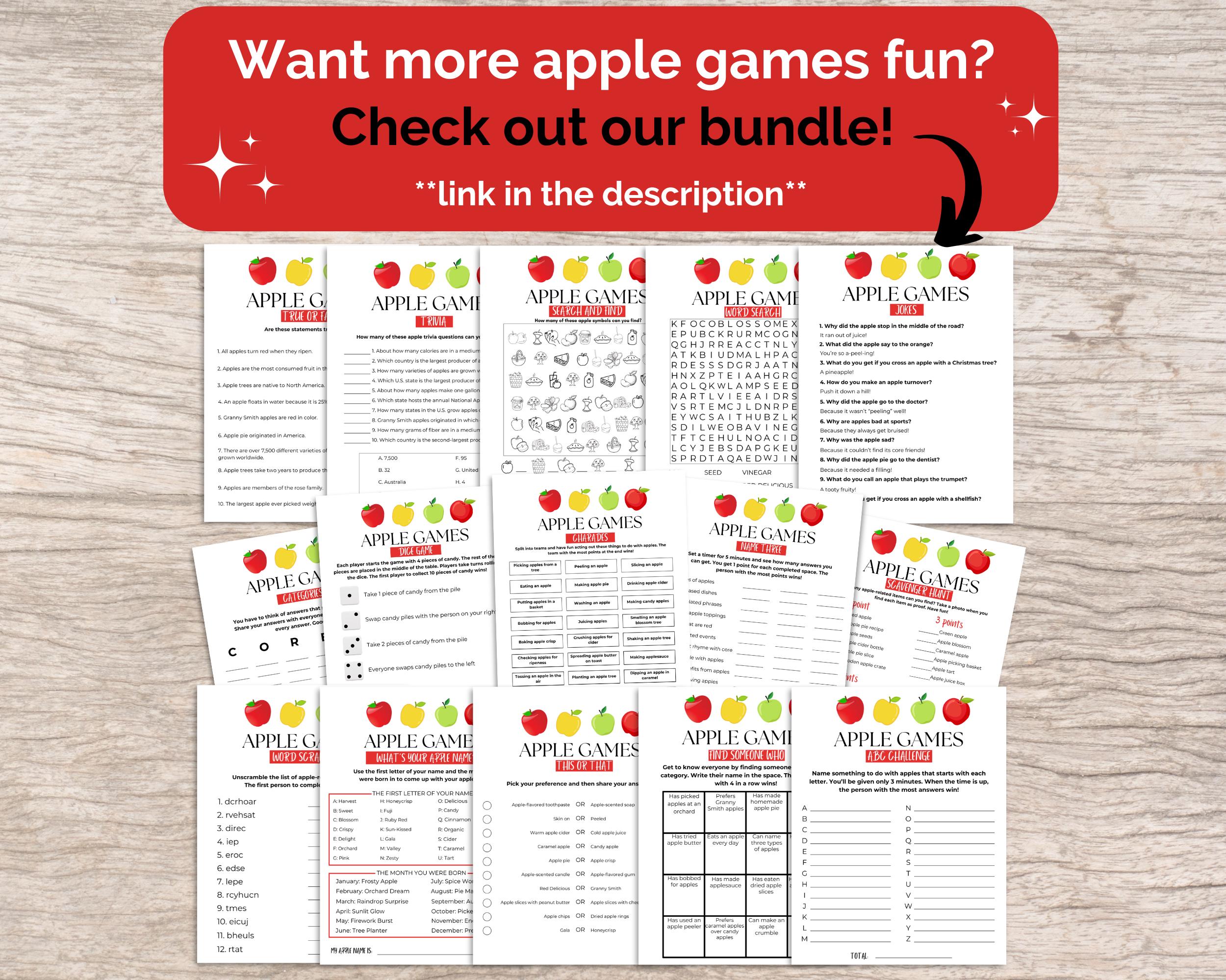 Apple Find Someone Who Game, Apple Game, Apple Activity, Apple Party ...