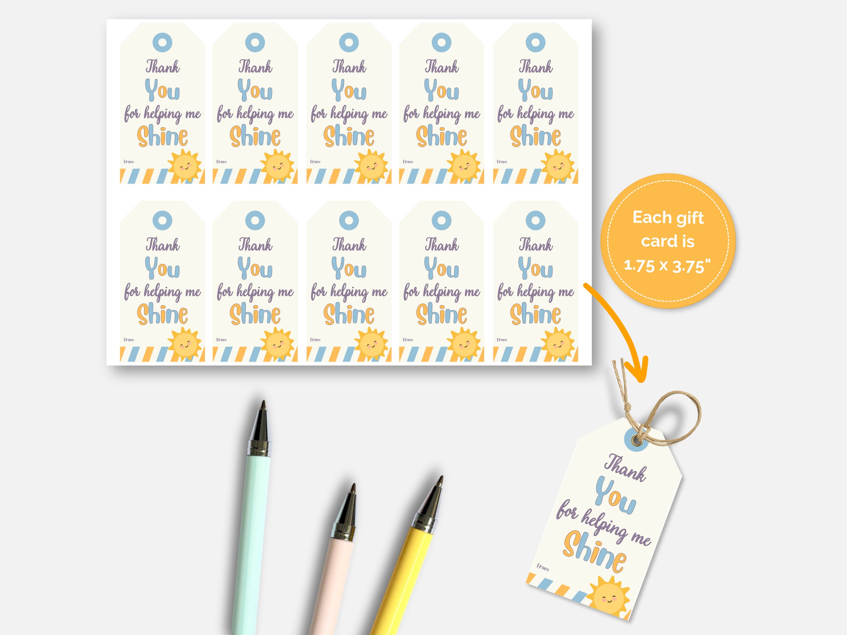 Teacher Appreciation Gift Tag, Teacher Appreciation Tags, Teacher Thank ...