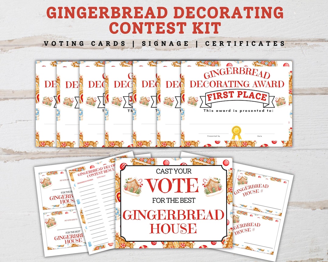 Gingerbread House Contest Kit, Gingerbread House Decorating Contest ...