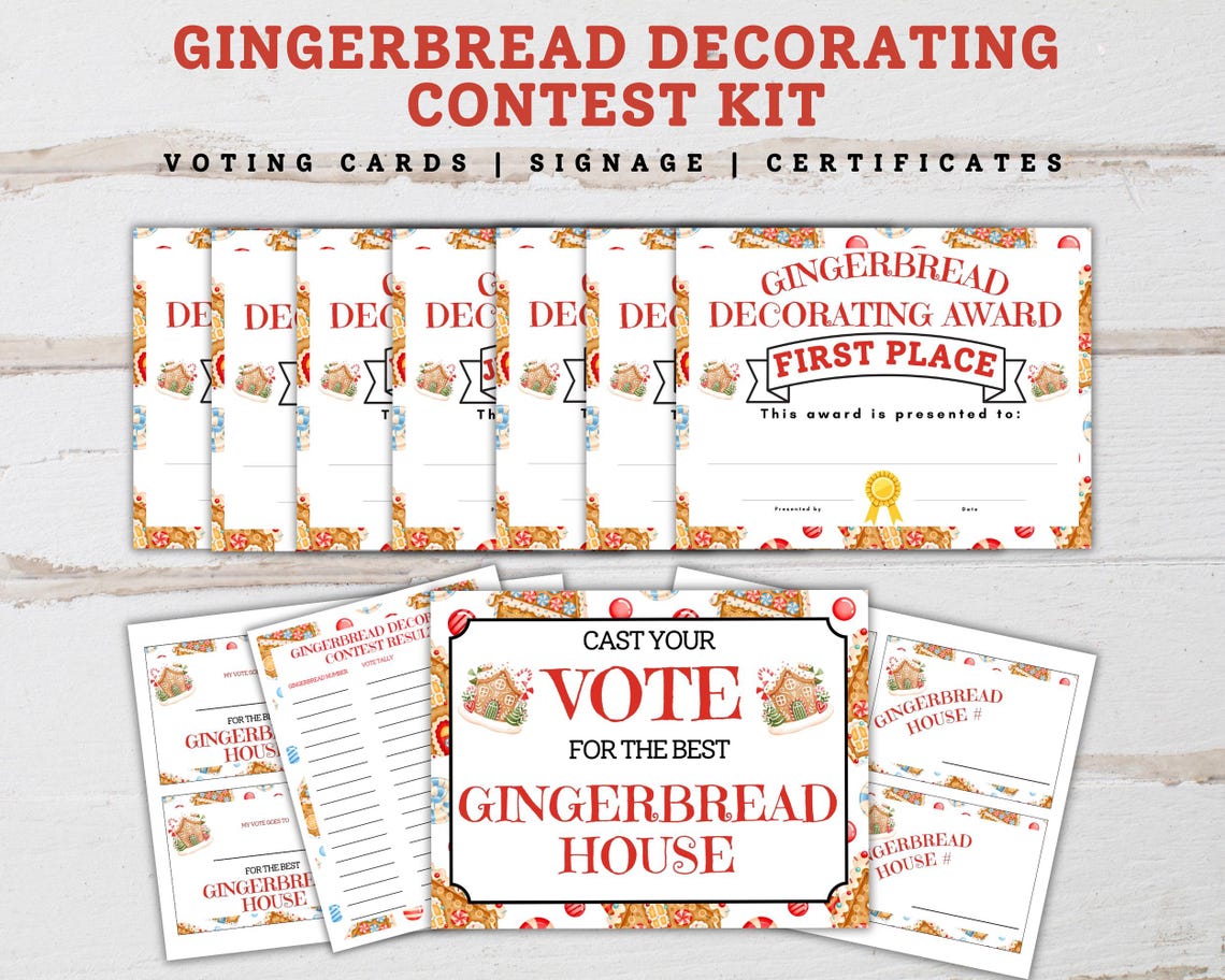Gingerbread House Contest Kit, Gingerbread House Decorating Contest ...