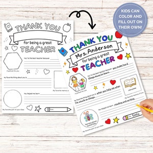 Teacher Appreciation Activity, Teacher Appreciation Week Gift, Thank ...