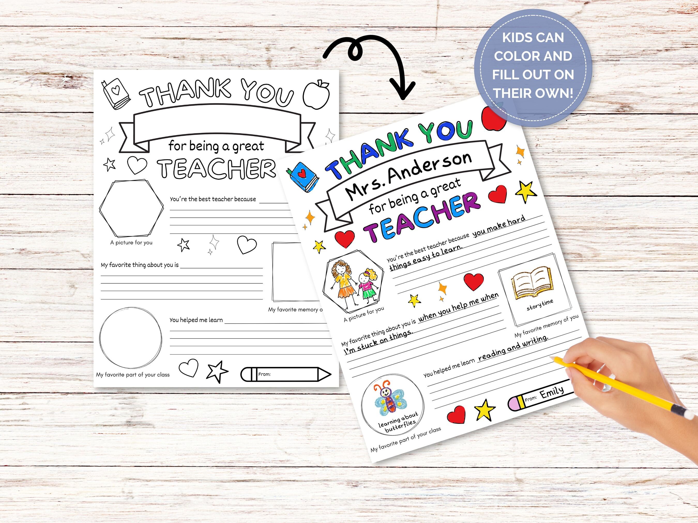 Teacher Appreciation Activity, Teacher Appreciation Week Gift, Thank ...