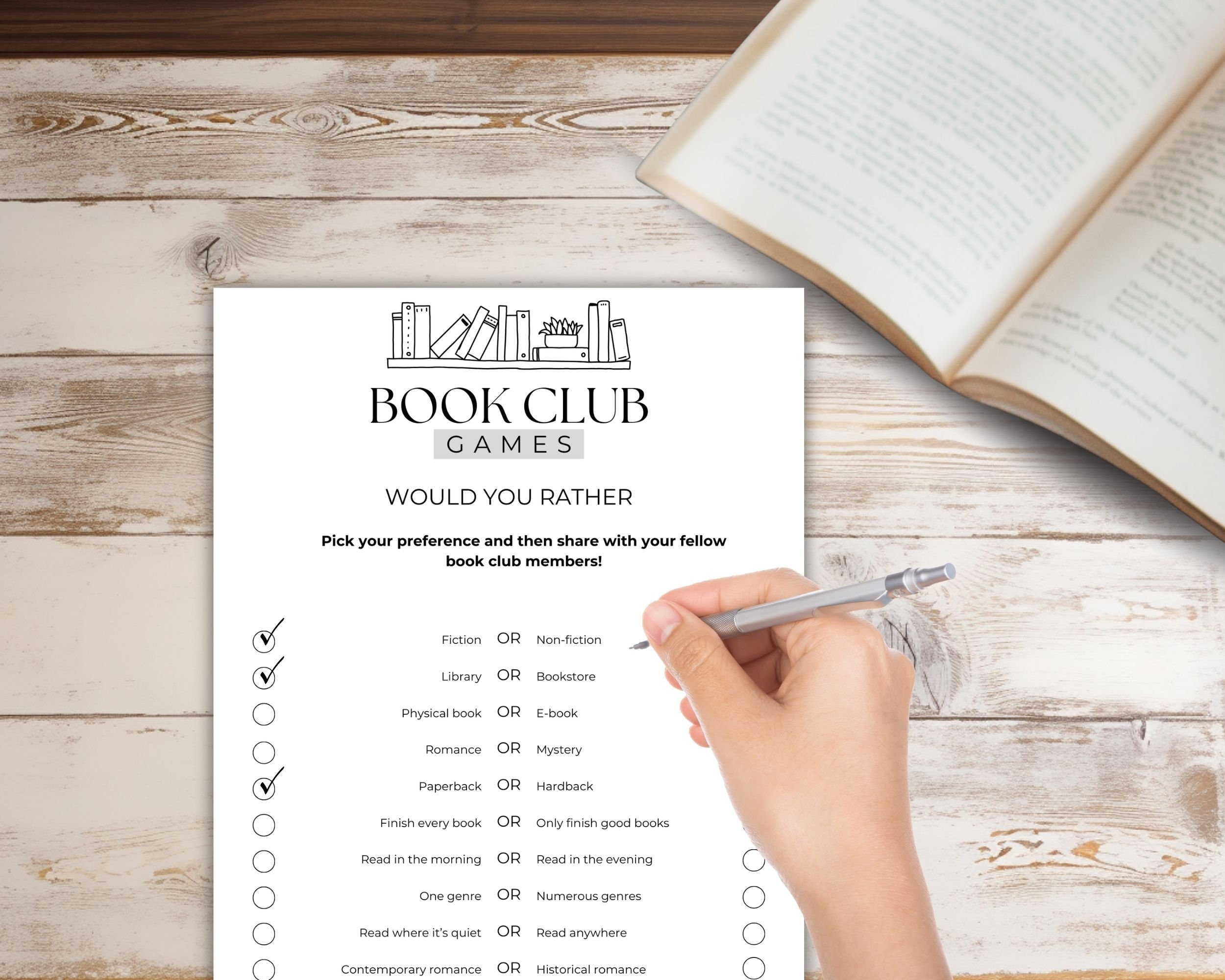 Book Club Games, Book Club Icebreakers, Book Club Activities, Printable ...