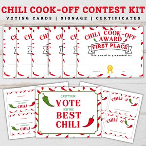 Chili Cook-off Contest Kit, Chili Cook off Award Certificates, Chili ...