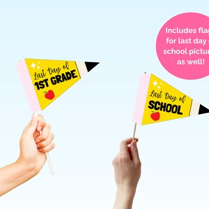 First Day of 1st Grade Pennant Flags, Printable Back to School Flags ...