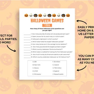 Halloween Trivia Game, Printable Halloween Trivia Activity, Spooky ...