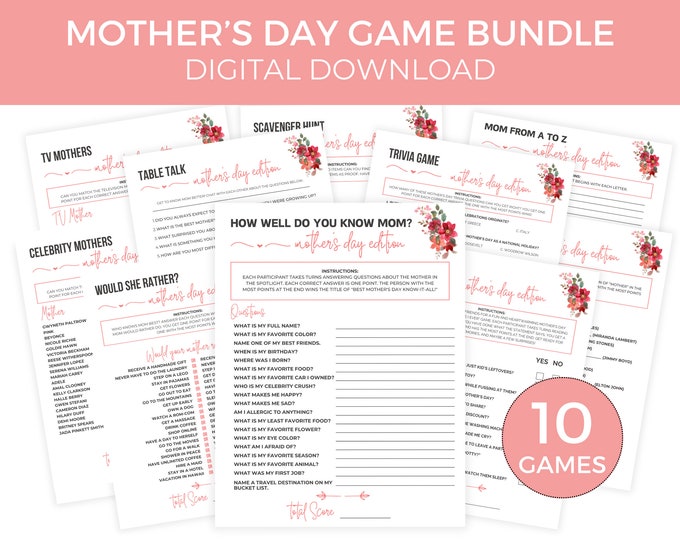 Mother's Day Printable Activity - How Well Do You Know Mom Quiz ...