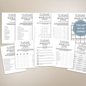 Book Club Games, Book Club Icebreakers, Book Club Activities, Printable ...
