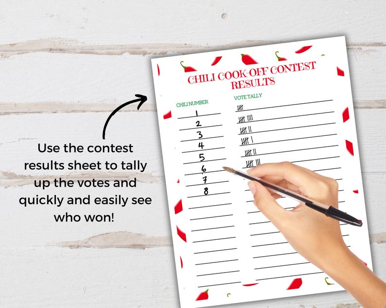 Chili Cook-off Contest Kit, Chili Cook off Award Certificates, Chili ...