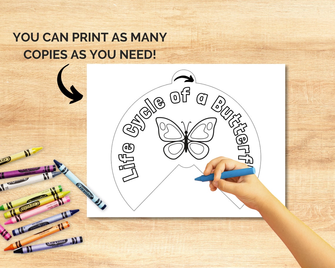 Life Cycle of a Butterfly Spinner Wheel, Spinner Wheel Coloring Craft ...