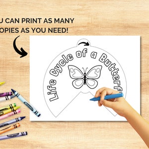Life Cycle of a Butterfly Spinner Wheel, Spinner Wheel Coloring Craft ...