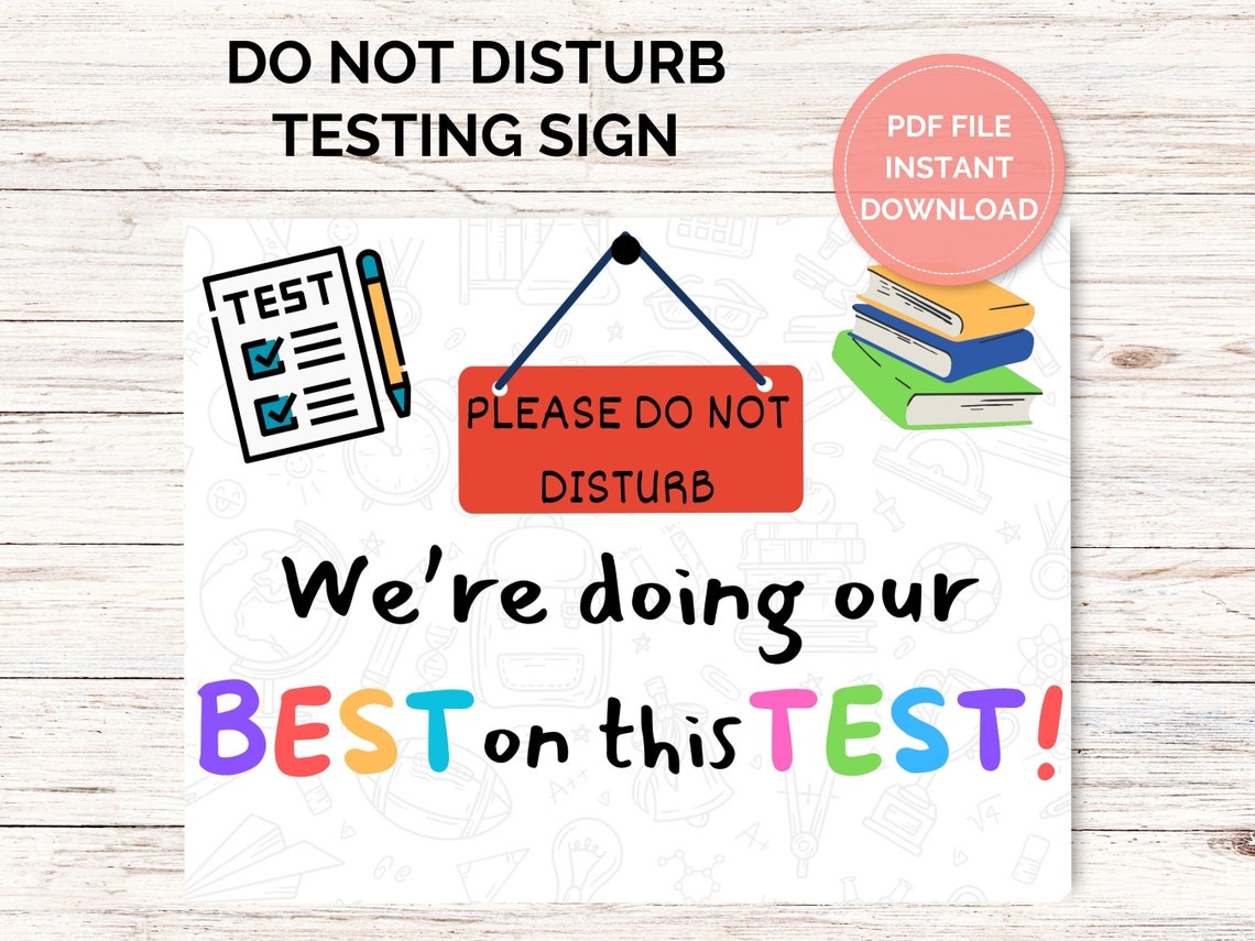 Do Not Disturb Testing Sign, Testing Do Not Disturb Door Sign ...