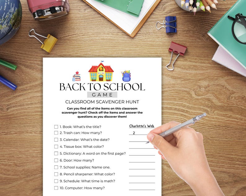 Back to School Classroom Scavenger Hunt, Classroom Treasure Hunt, Back ...