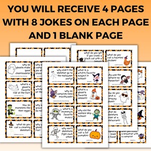 Halloween Lunchbox Jokes, Lunch Box Notes, Printable Lunch Notes for ...