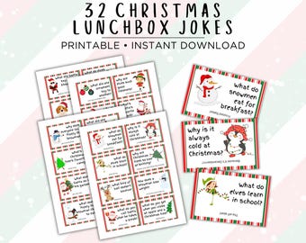Christmas Lunch Box Jokes Printable - Etsy