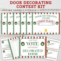 Christmas Door Decorating Contest Award Certificates and Voting Cards ...