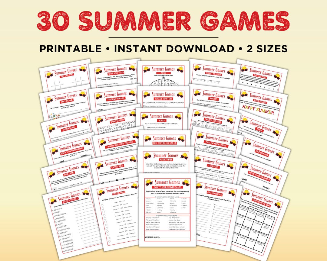 Summer Games, Summer Party Games, Summer Trivia Games, Summer Word ...