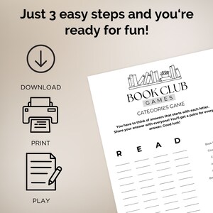 Book Club Categories Game, Book Club Icebreaker Game, Book Club Games ...