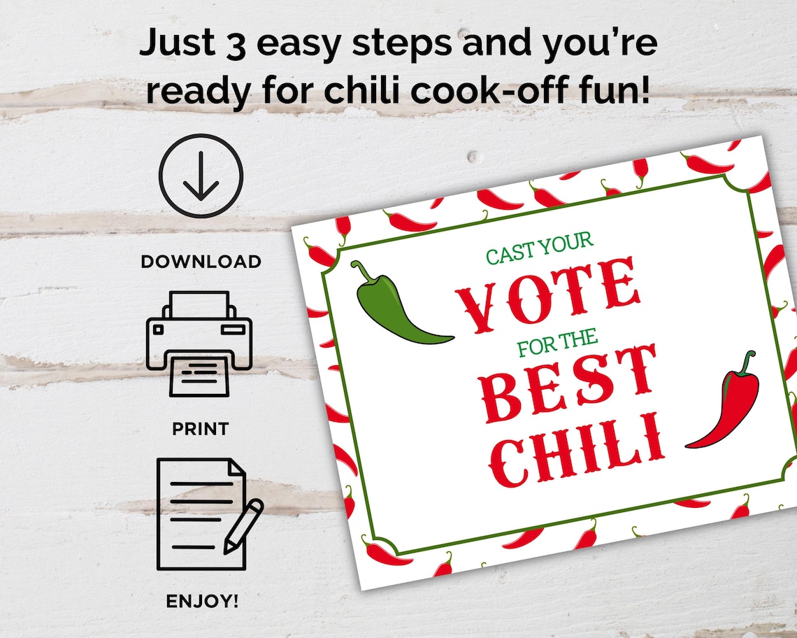 Chili Cook-off Contest Kit, Chili Cook off Award Certificates, Chili ...