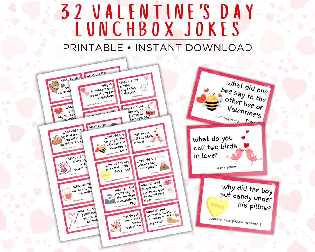 Valentine's Day Lunchbox Jokes, Kids Lunchbox Jokes, Valentine's Day ...