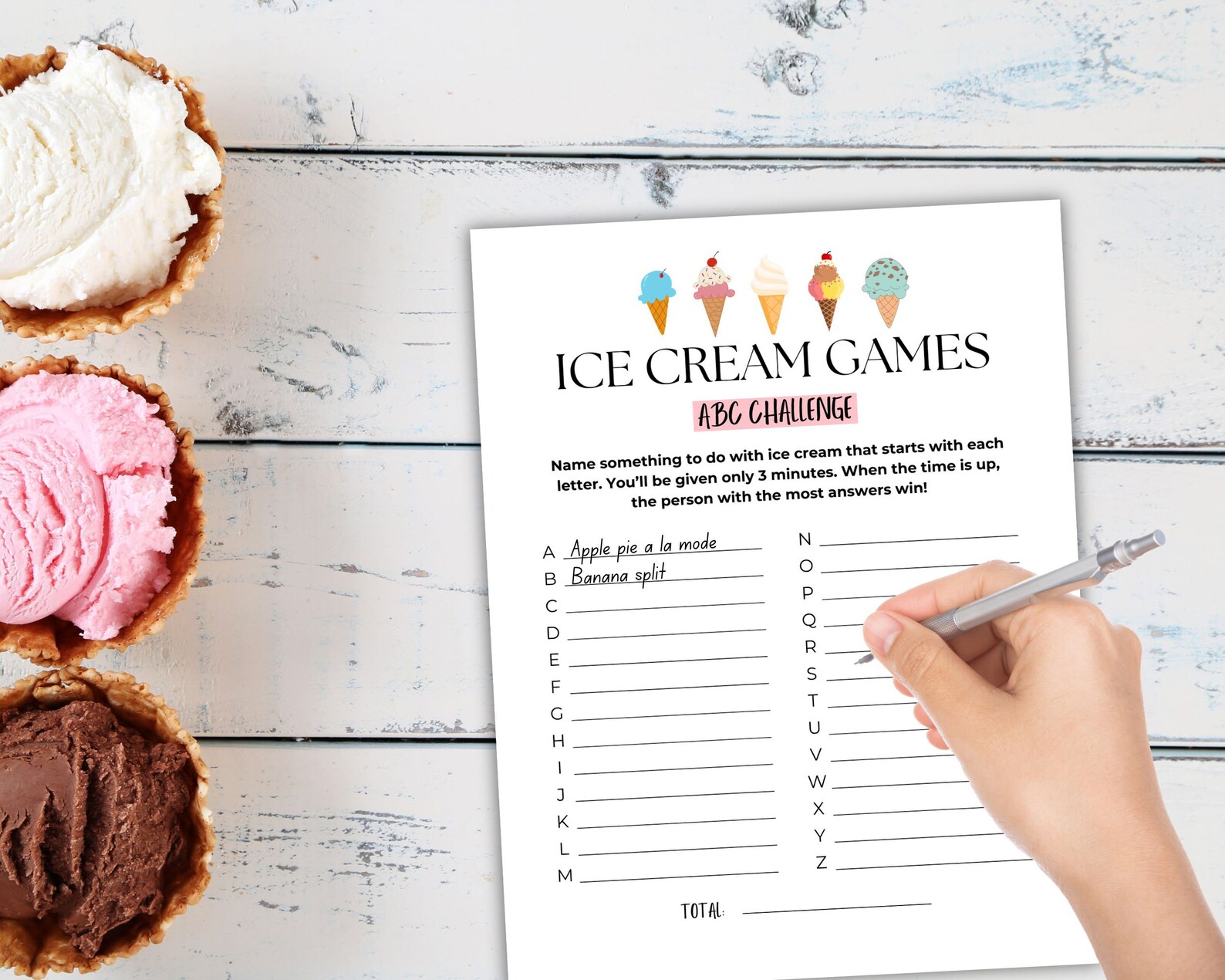 Ice Cream ABC Challenge Game, Ice Cream Game, Ice Cream Activity, Ice ...