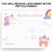 Unicorn and Castle Potty Training Chart, Potty Training Chart Printable ...