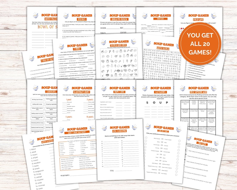 Soup Games, Soup Party Games, Souper Bowl Games, Soup Theme Party ...