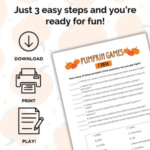 Pumpkin Trivia Game, Pumpkin Trivia, Pumpkin Printable Trivia, Pumpkin ...