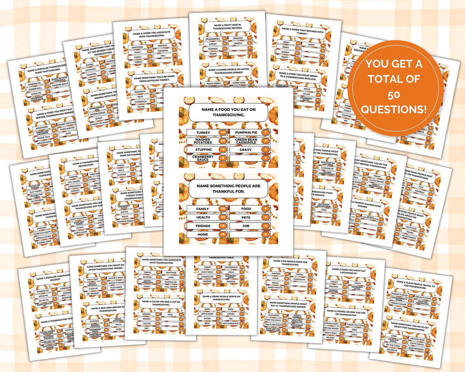 Thanksgiving Friendly Feud Game, Family Friendly Feud, Thanksgiving ...