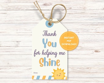 Teacher Appreciation Gift Tag thank You Gift Tag Teacher Appreciation ...