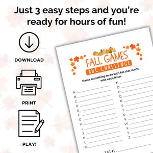 Fall Games, Fall Game Bundle, Autumn Games for Kids and Adults, Fall ...