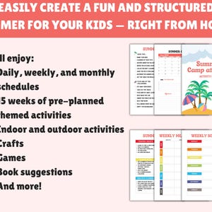 Summer Camp at Home Planner, Summer Planner, Home Activities, Kids ...