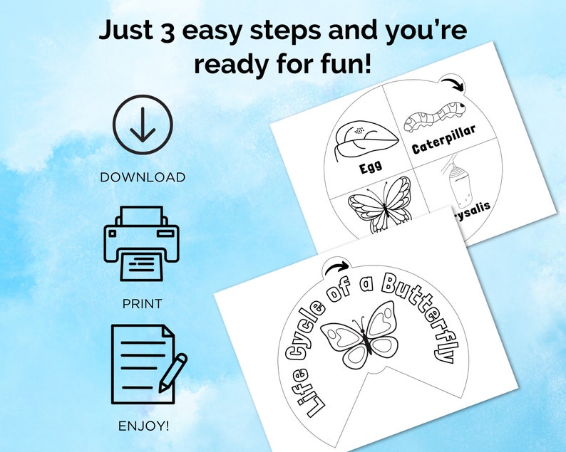 Life Cycle of a Butterfly Spinner Wheel, Spinner Wheel Coloring Craft ...