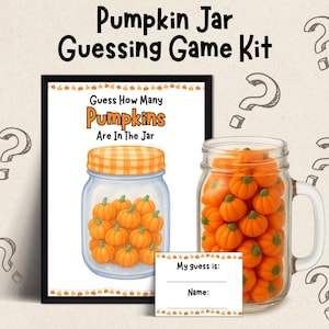 Guess How Many Candy Pumpkins in the Jar, Baby Shower Game, Kids ...